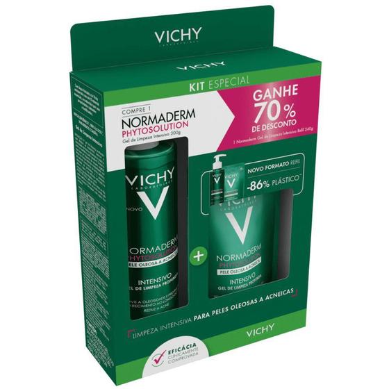 Vichy Kit Normaderm Phytosolution Gel de Limpeza Intensivo 300g + Refil ...