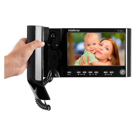 Vídeo Porteiro Intelbras IV 7010HS, Monitor LCD 7" com Monofone Preto ...