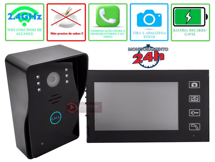 Vídeo Porteiro Intercom Campainha Sem Fio E Recarregável Interfone Com ...