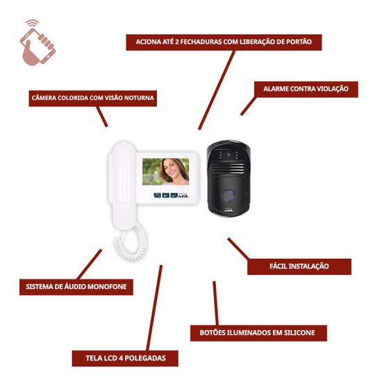 Video porteiro residencial agl vp4 color - Vídeo Porteiro - Magazine Luiza