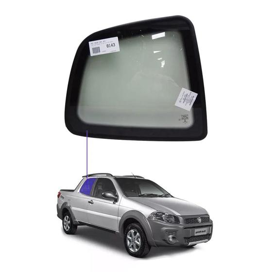 Vidro Janela Fixa Traseira Direita Fiat Strada Cabine Dupla 2009 a 2013 ...