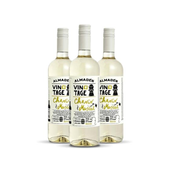 Vinho Almadén Vintage Chenin Muscat Meio Seco 750ml - Kit 3 Garrafas ...