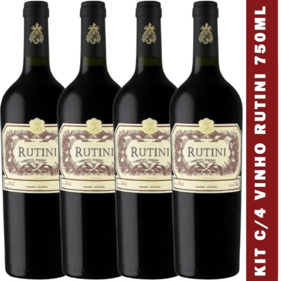 Vinho Argentino Tinto Rutini Cabernet Malbec Kit C/4 750ml - Vinho ...