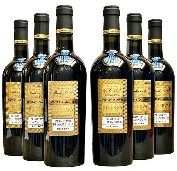 Vinho Conte di Campiano Riserva Primitivo di Manduria Kit com 6 ...