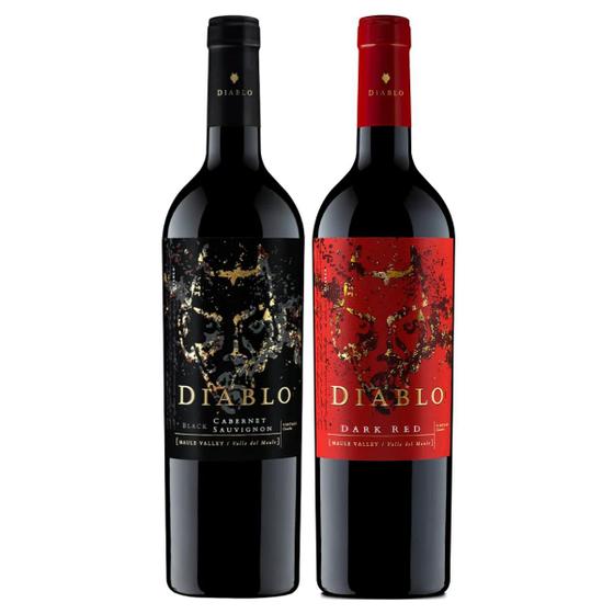 Vinho diablo black cabernet sauvignon + vinho diablo dark red 750ml ...