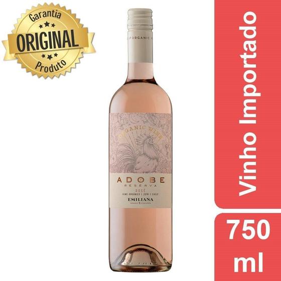 Vinho Importado Chileno Adobe Reserva Orgânico Rosé 750ml - Real ...