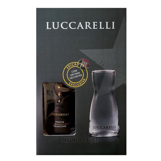 Vinho Luccarelli Primitivo de Puglia 750ml Kit Com Decanter De Vidro ...