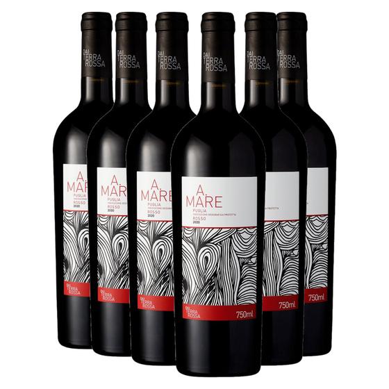 Vinho Rosso Puglia Dai Terra Rossa A. Mare 750ml- 6 garrafas - Vinho ...