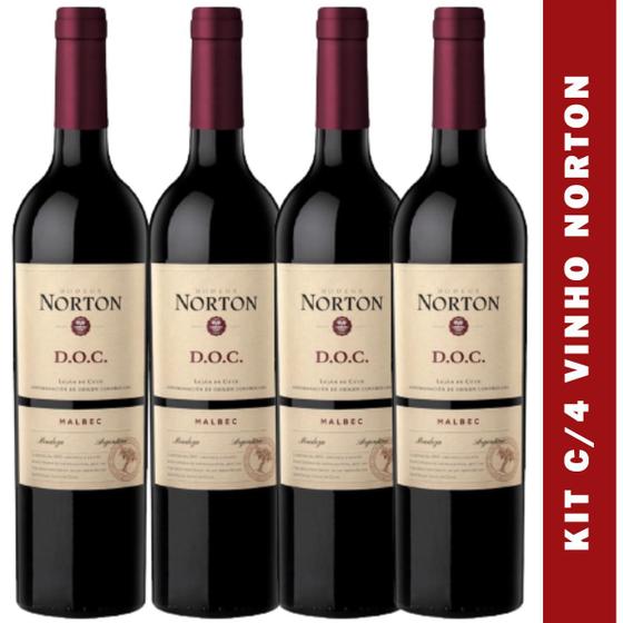 Vinho Tinto Argentino Norton Bodega Malbec Mendoza Kit C/4 - Norton D.O.C - Vinho - Magazine Luiza