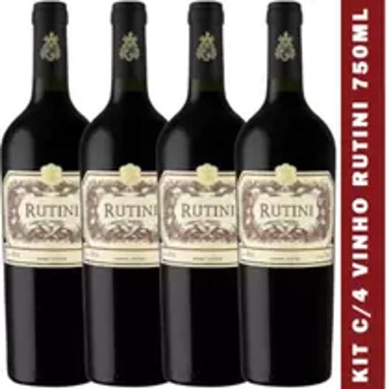 Vinho tinto rutini cabernet malbec 750ml kit 4 unid ---- parcele em até ...