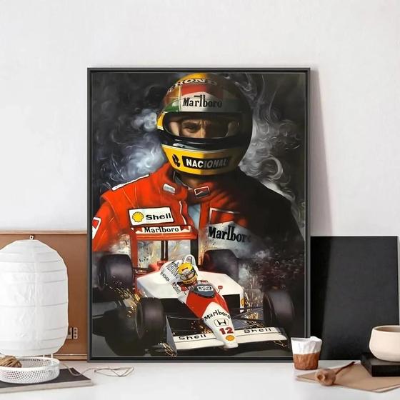 Vintage F1 Ayrton Senna Driver Poster Sem Moldura Arte De Parede ...