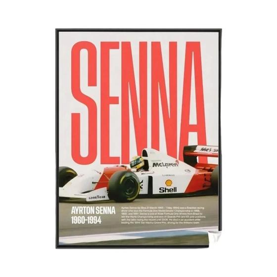 Vintage F1 Ayrton Senna Driver Poster Sem Moldura Arte De Parede ...