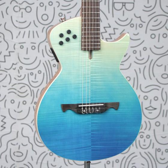 Violão Tagima Modena Nylon Eletrico Transparent Blue Fade Regulado ...