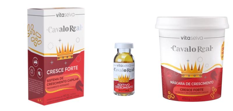 Vita Seiva Cavalo Real Cresce Forte 03 Produtos (Kit Cresce/Aditivo ...