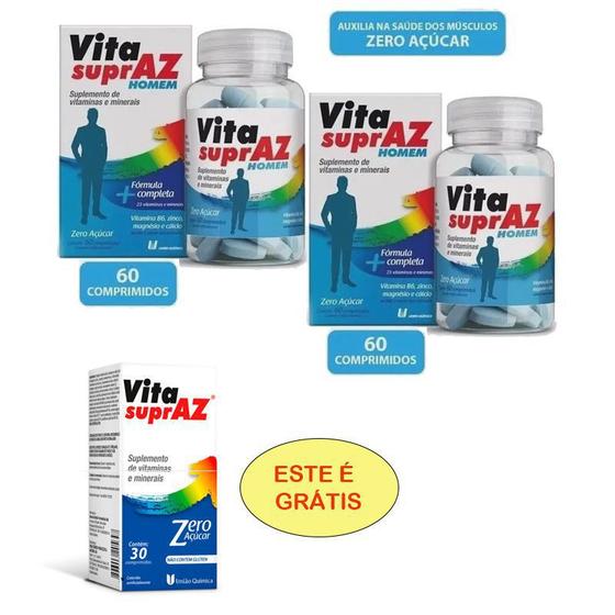 Vita SuprAZ Homem Kit com 2 Und 60 Comp cada +30 Comp - União Quimica ...