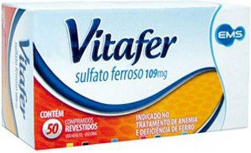 Vitafer 109mg Frasco com 50 Comprimidos Revestidos - Multivitamínico ...