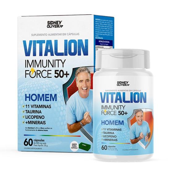 Vitalion immunity force 50+ homem 60 cápsulas sidney oliveira - No ...