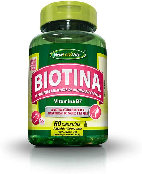 Vitamina B7, Biotina - 60 Cápsulas, New Labs Vita - Biotina - Magazine ...