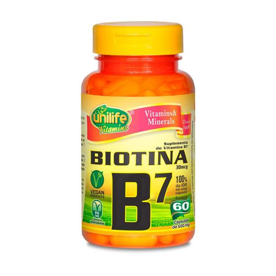 Vitamina B7 (Biotina) - 60 Cápsulas - Unilife - Vitaminas A-Z ...