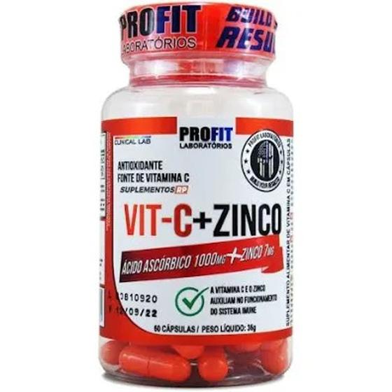 Vitamina C 1000mg + Zinco 7mg 60 Caps - Profit - Profit Laboratórios ...