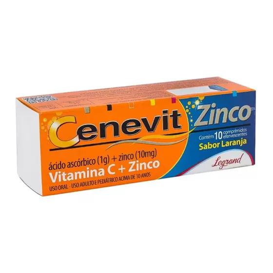 Vitamina c - cenevit zinco 1g 10 comprimidos efervescentes - Legrand ...