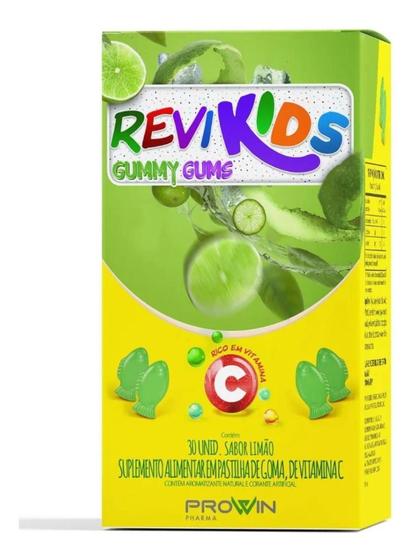 Vitamina C Revikids Gummy Gums limão, frasco com 30 gomas - Prowin ...