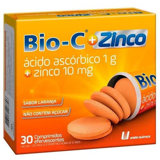 Vitamina C + Zinco 1g Bio C 30 Comprimidos efervescentes imunidade Bio ...