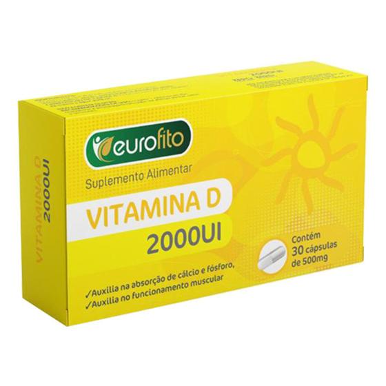 Vitamina D 2000Ui 30 cápsulas Eurofito - Vitaminas A-Z - Magazine Luiza