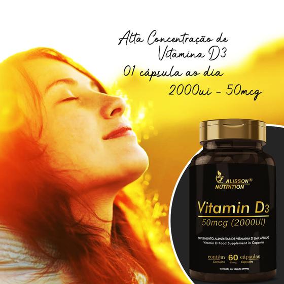 Vitamina D 2000ui 3x60 cápsulas Alta Concentração Vitamina D3 - Alisson ...