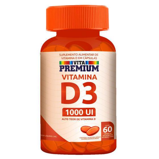 Vitamina D3 1000UI c/60 Cápsulas - Vita Premium - Betacaroteno ...