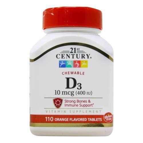 Vitamina D3, 110 Comprimidos Mastigável 21St Century - Vitaminas A-Z ...