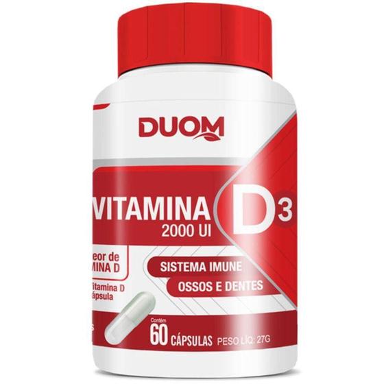 Vitamina D3 2000UI Alto Teor de Vitamina D 60 Cápsulas Duom - 60 ...