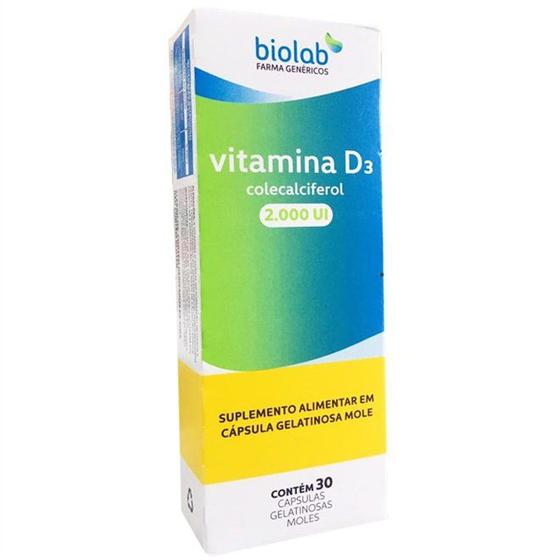 Vitamina D3 Biolab 2000Ui Caixa com 30 Cápsulas - Vitaminas A-Z ...
