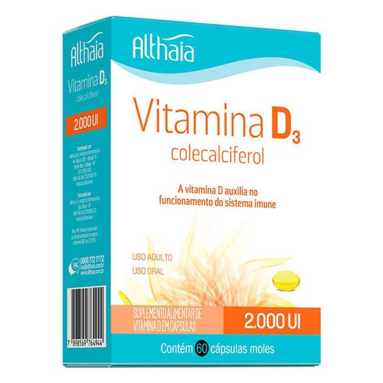 Vitamina D3 - Colecalciferol (2000 UI) 60 Cápsulas - Althaia - Equaliv ...