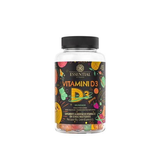 Vitamina d3 gummy 60 gomas - essential - Vitaminas A-Z - Magazine Luiza