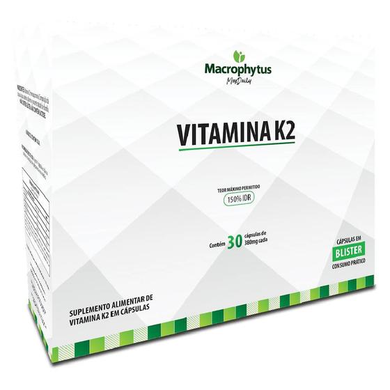 Vitamina K2 (menaquinona) MK7 150% IDR 30 Cápsulas - Macrophytus ...