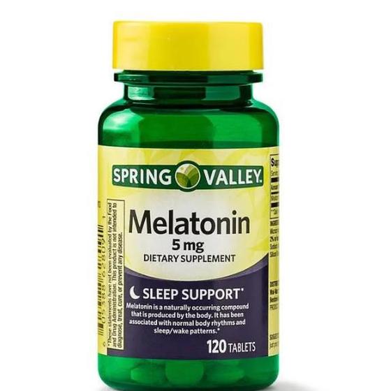 Vitamina para auxiliar ao sono 5mg - Spring Valley - 120 caps ...