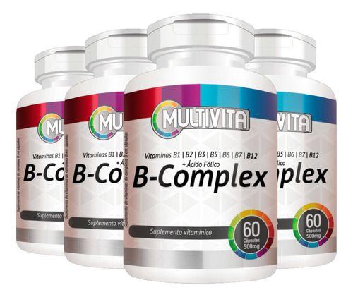 Vitaminas Complexo B 4 X 60 Cápsulas 500mg - Flora Nativa - Complexo B ...