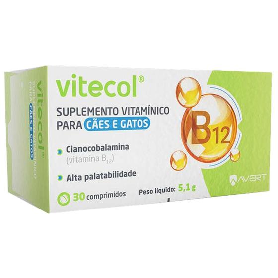 Vitecol B12 30 Comprimidos - Avert - Vitaminas e Suplementos para Pet ...