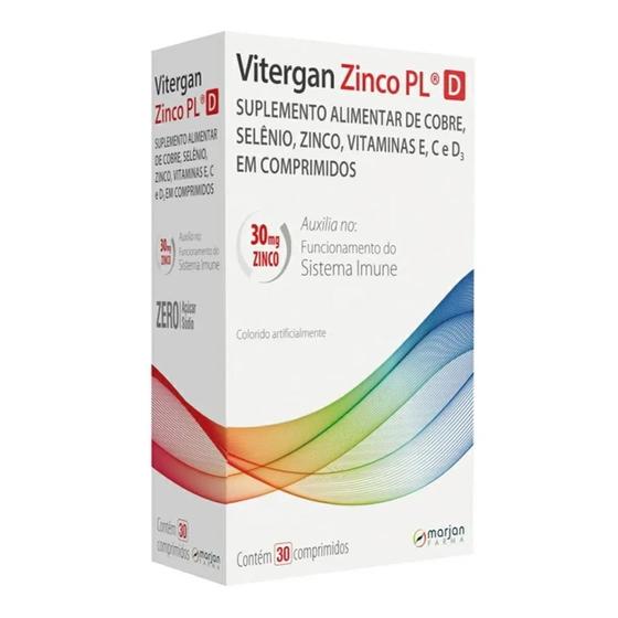 Vitergan zinco pl d com 30 comprimidos - MARJAN - Vitaminas A-Z ...