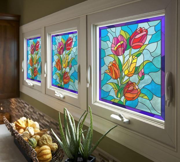 Vitral Adesivos Para Vidros Portas Janelas Ref M4 - Papel Vinil ...