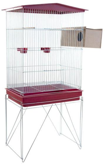 Viveiro Grande Com Ninho P Calopsita Vermelho Teto Slim - Contrera Pet ...