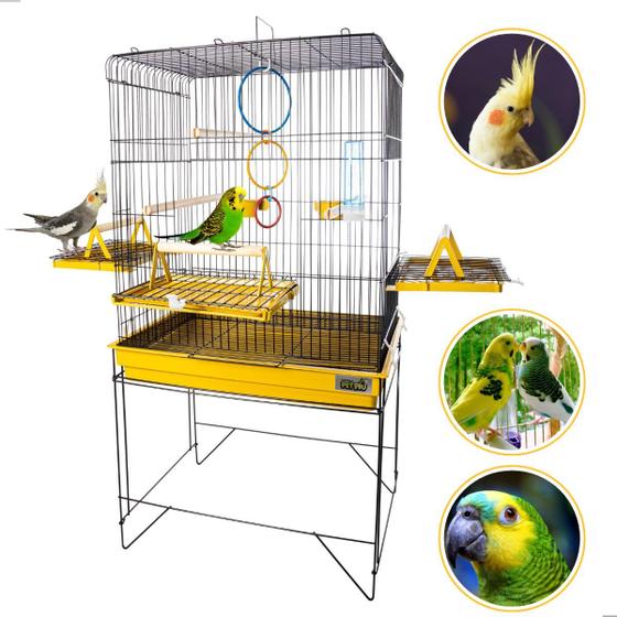 Viveiro Grande para Calopsita Papagaio Periquito Gaiola de Pássaros com ...
