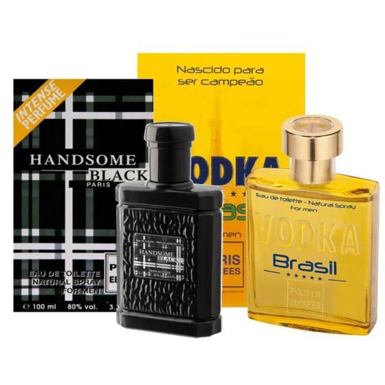 Vodka Brasil Amarelo + Handsome Black - Paris Elysees - Kit de Perfume ...