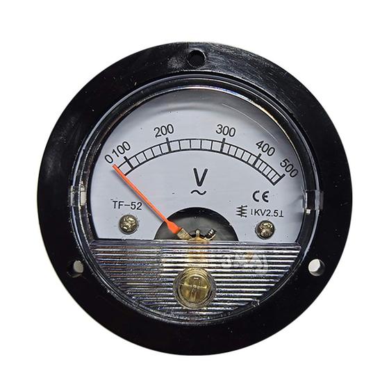Voltímetro Analógico 52mm Redondo Medição Direta 0 até 500v - STARK ...