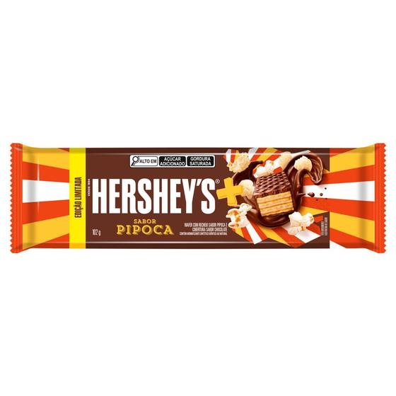 Wafer Hershey's Mais Sabor Pipoca Cobertura de Chocolate 102g - Hersheys - Wafer - Magazine Luiza