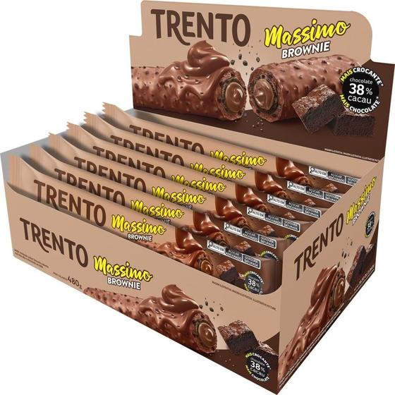 Wafer Recheado Trento Massimo Brownie 38% Cacau 16x30g Display 480g ...