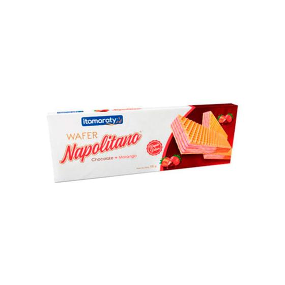 Waffer Napolitano Itamaraty Chocolate + Morango Duplo Sabor 110g ...