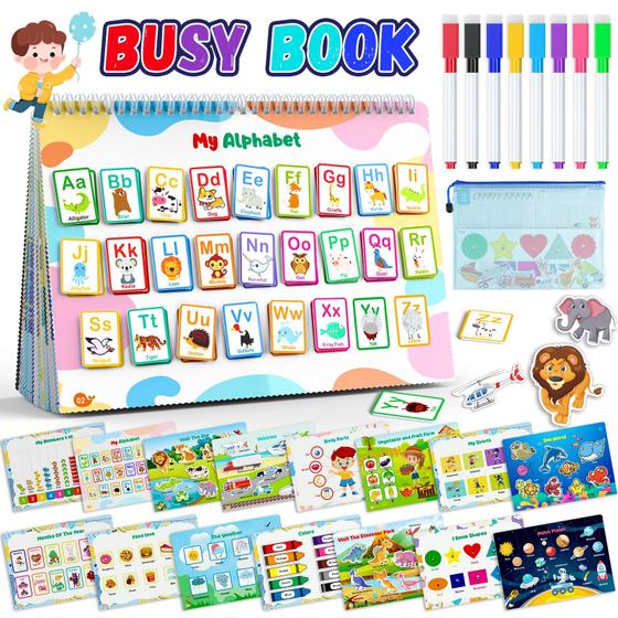 Websonaw Busy Book para crianças de 1 a 3 anos com 30 temas pré ...