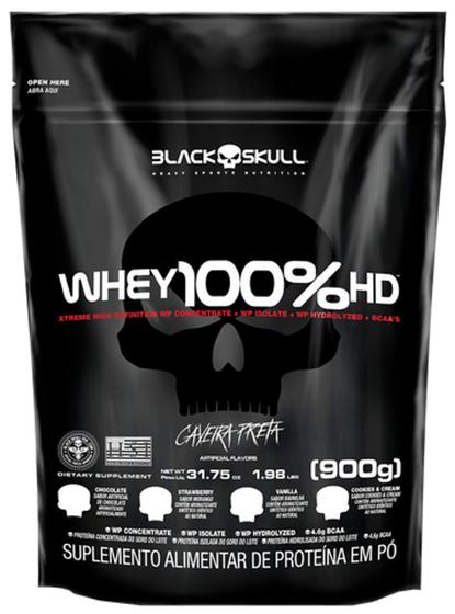 Whey 100% HD 900g Refil - Black Skull - Whey Protein - Magazine Luiza